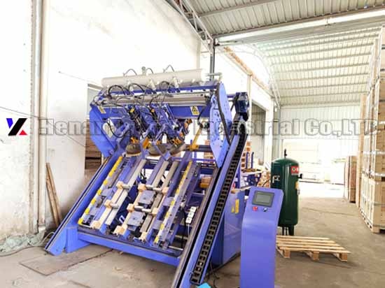 Wood pallet nailing machine